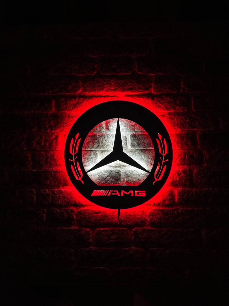 Mercedes Led Sign, Mercedes Wall Art, Mercedes Wall Sign, Mercedes Wall ...