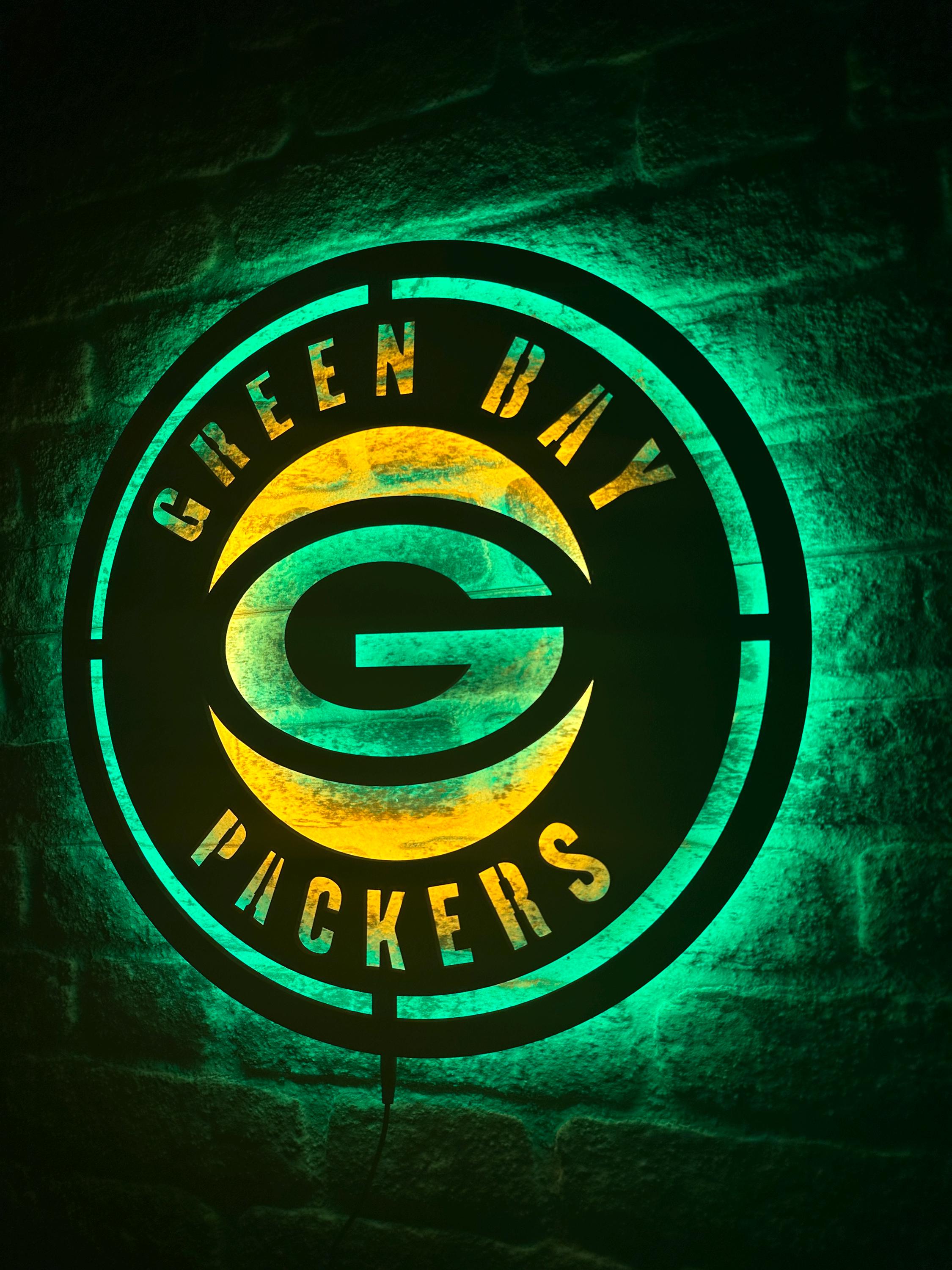 Green Bay Packers Led Sign, Green Bay Packers Wall Art, Green Bay ...