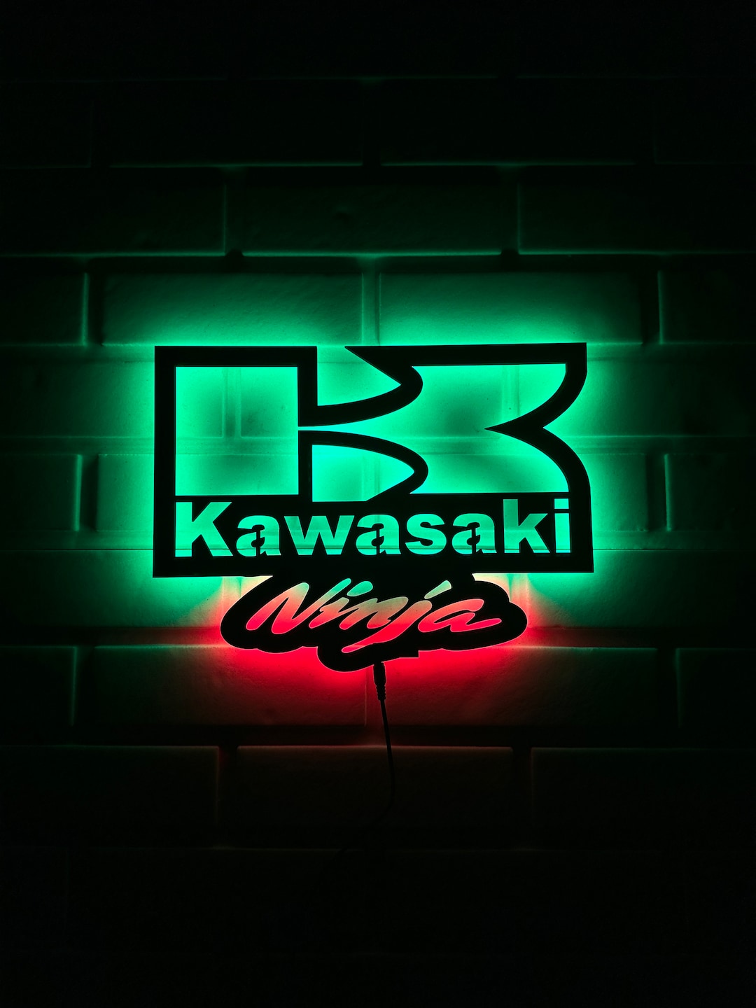 Kawasaki Ninja Led Sign, Kawasaki Ninja Wall Art, Kawasaki Wall Sign ...