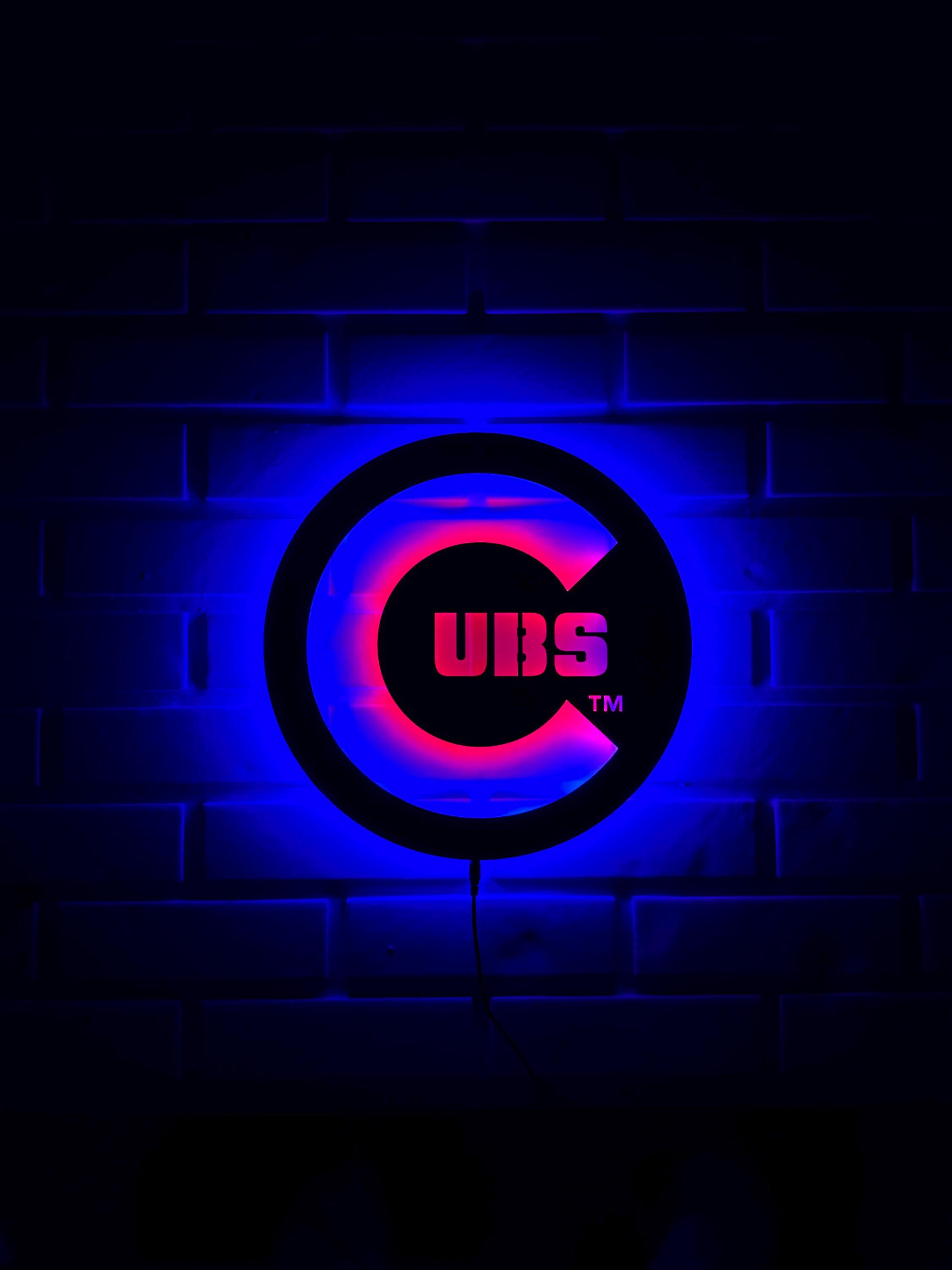 Chicago Cubs Led Sign, Chicago Cubs Wall Art, Chicago Cubs Wall Sign ...