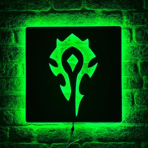 World of Warcraft Led Sign, World of Warcraft Wall Art, Horde Wall Sign ...
