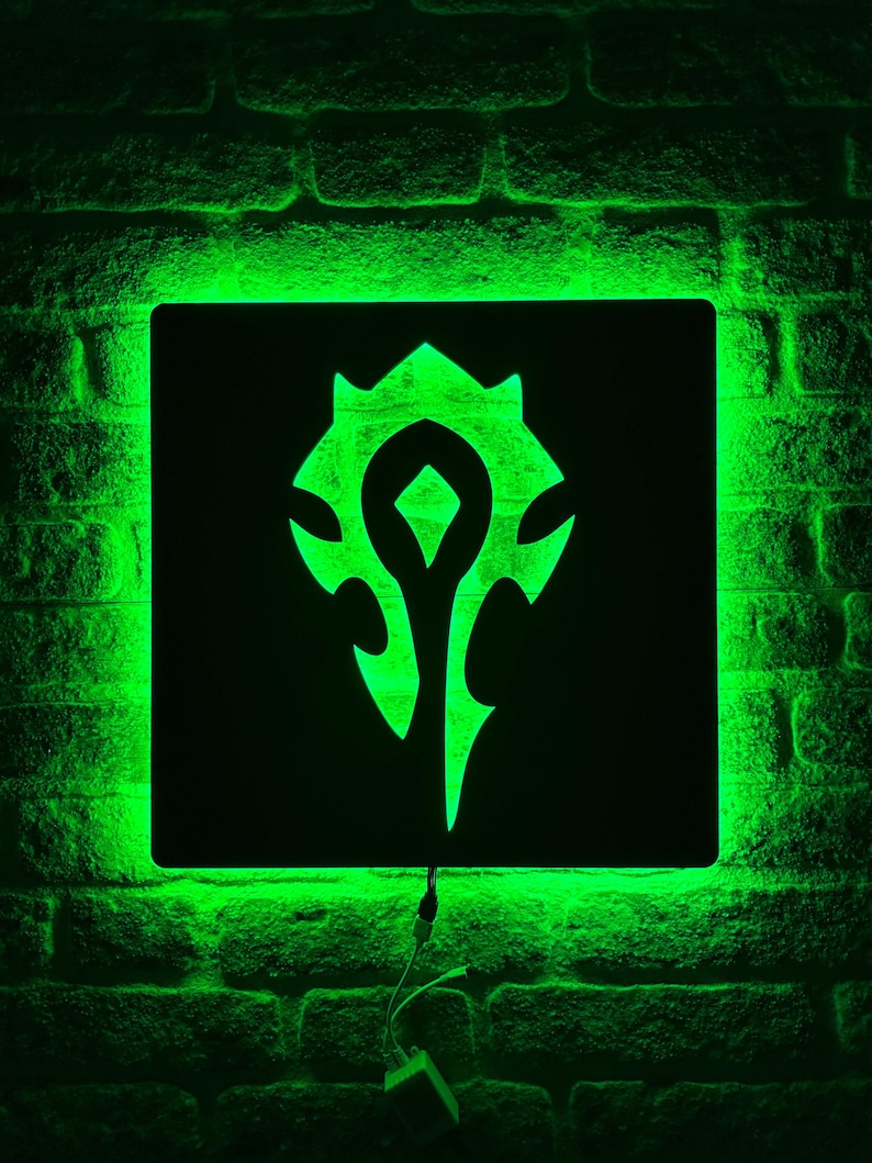 World of Warcraft Led Sign, World of Warcraft Wall Art, Horde Wall Sign ...