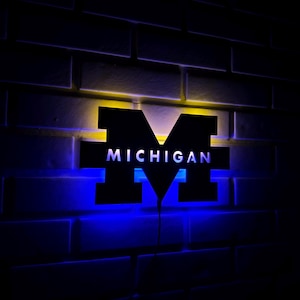Michigan Led Sign, Michigan Wall Art, Michigan Wall Sign, Michigan Wall ...