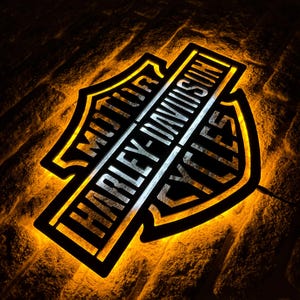 Harley Davidson Motorcycles Led Sign, Harley Davidson Wall Art, Harley ...