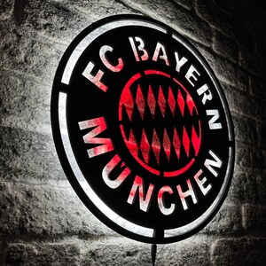 FC Bayern Munich Led Sign, Bayern Munich Wall Art, Bayern Wall Sign ...