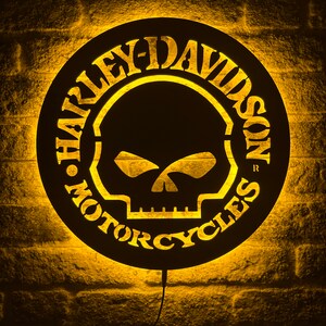 Harley Davidson Motorcycles Led Sign, Harley Davidson Wall Art, Harley ...
