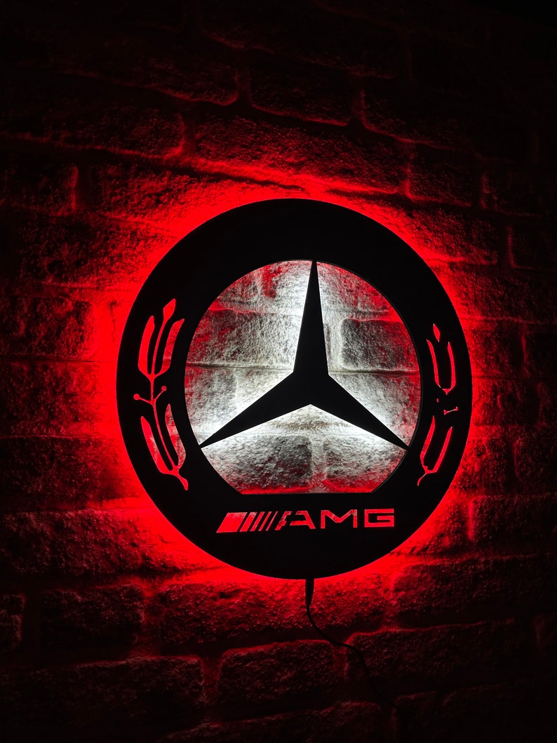Mercedes Led Sign, Mercedes Wall Art, Mercedes Wall Sign, Mercedes Wall ...