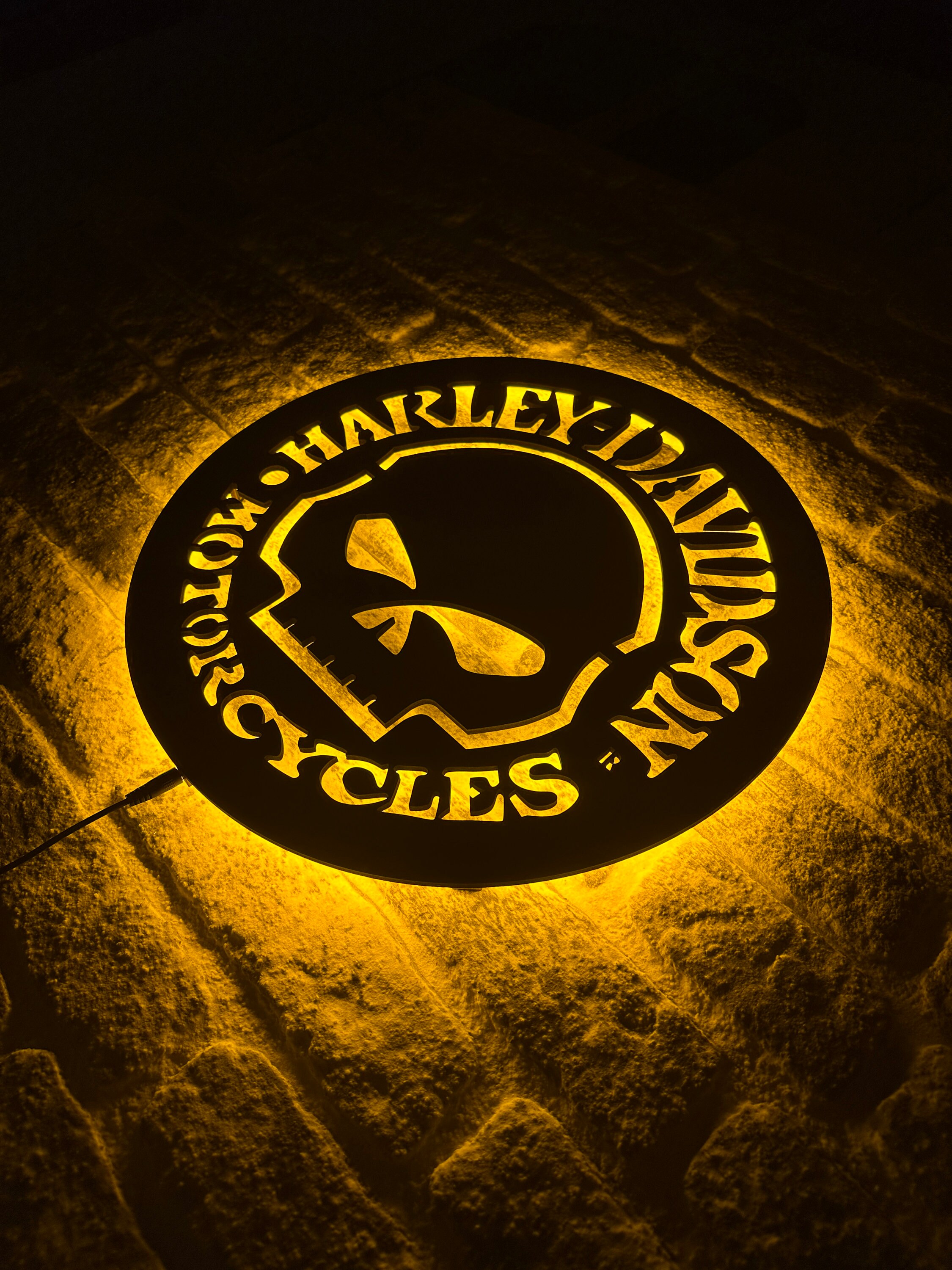 Harley Davidson Motorcycles Led Sign, Harley Davidson Wall Art, Harley ...