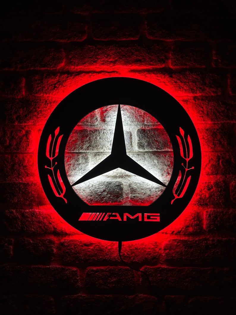 Mercedes Led Sign, Mercedes Wall Art, Mercedes Wall Sign, Mercedes Wall ...