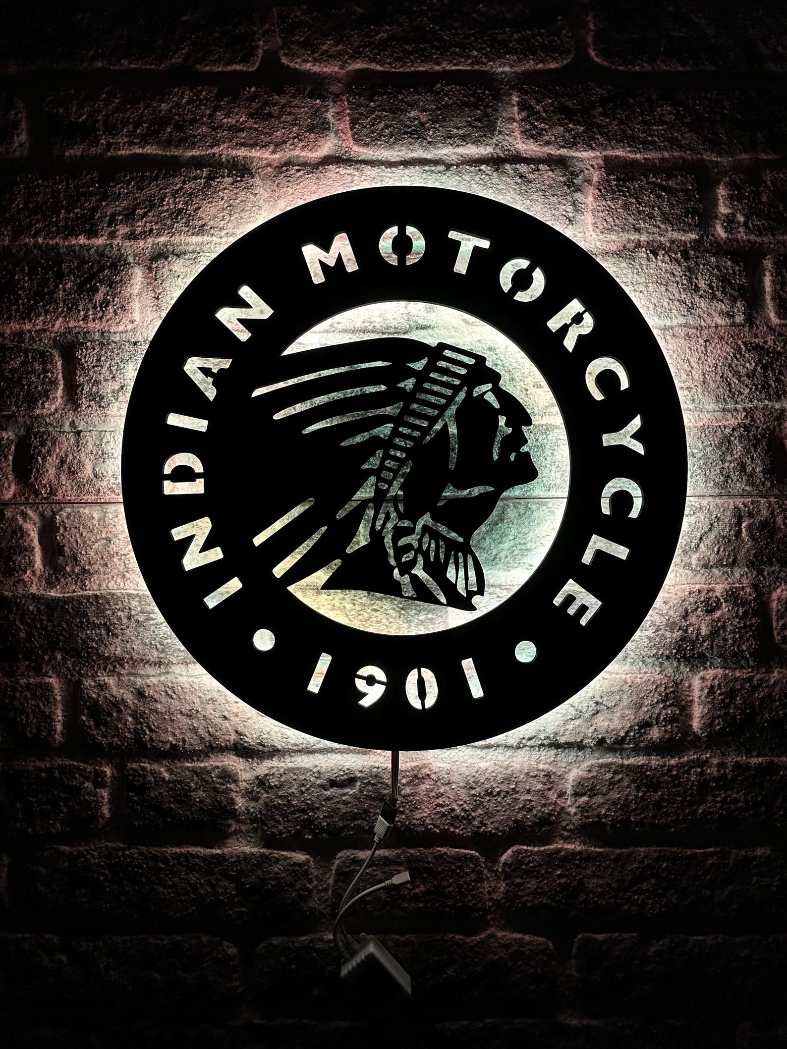 Indian Motorcycle Led Sign, Indian Motorcycle Wall Art, Indian ...