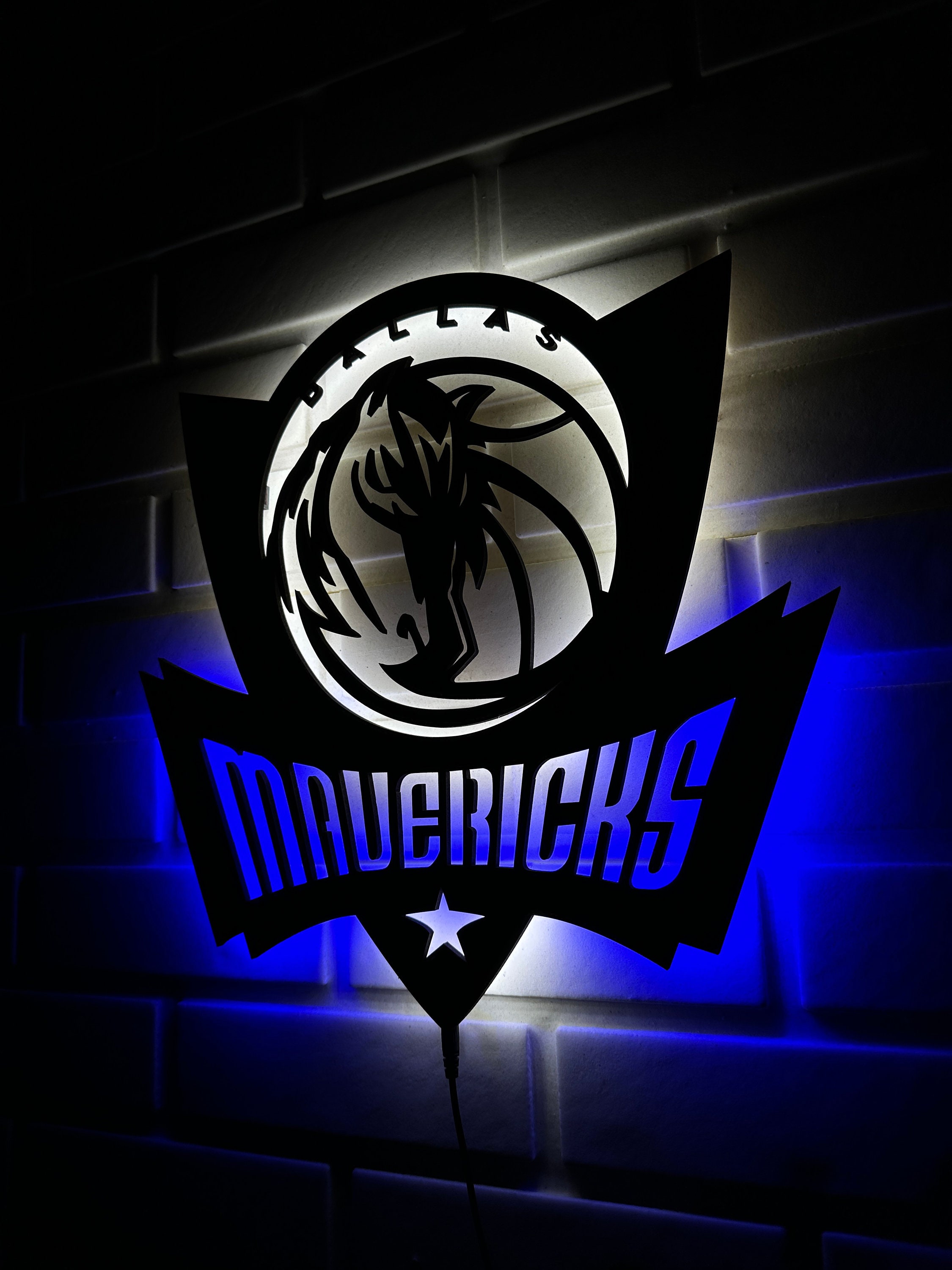 Dallas Mavericks Led Sign, Dallas Mavericks Wall Art, Mavericks Wall ...