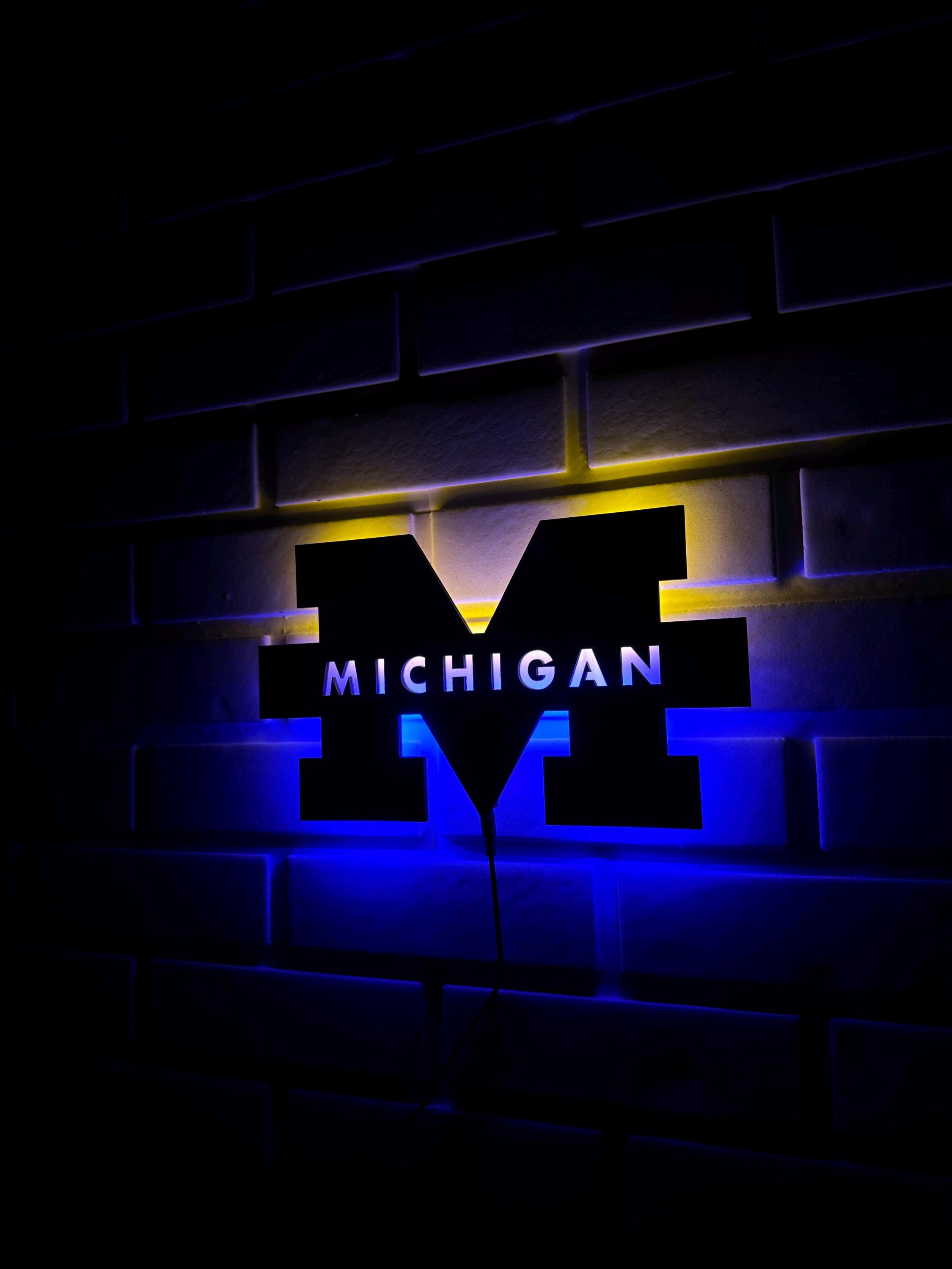 Michigan Led Sign, Michigan Wall Art, Michigan Wall Sign, Michigan Wall ...