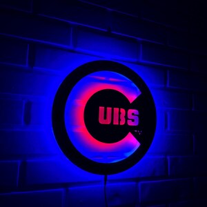 Chicago Cubs Led Sign, Chicago Cubs Wall Art, Chicago Cubs Wall Sign ...