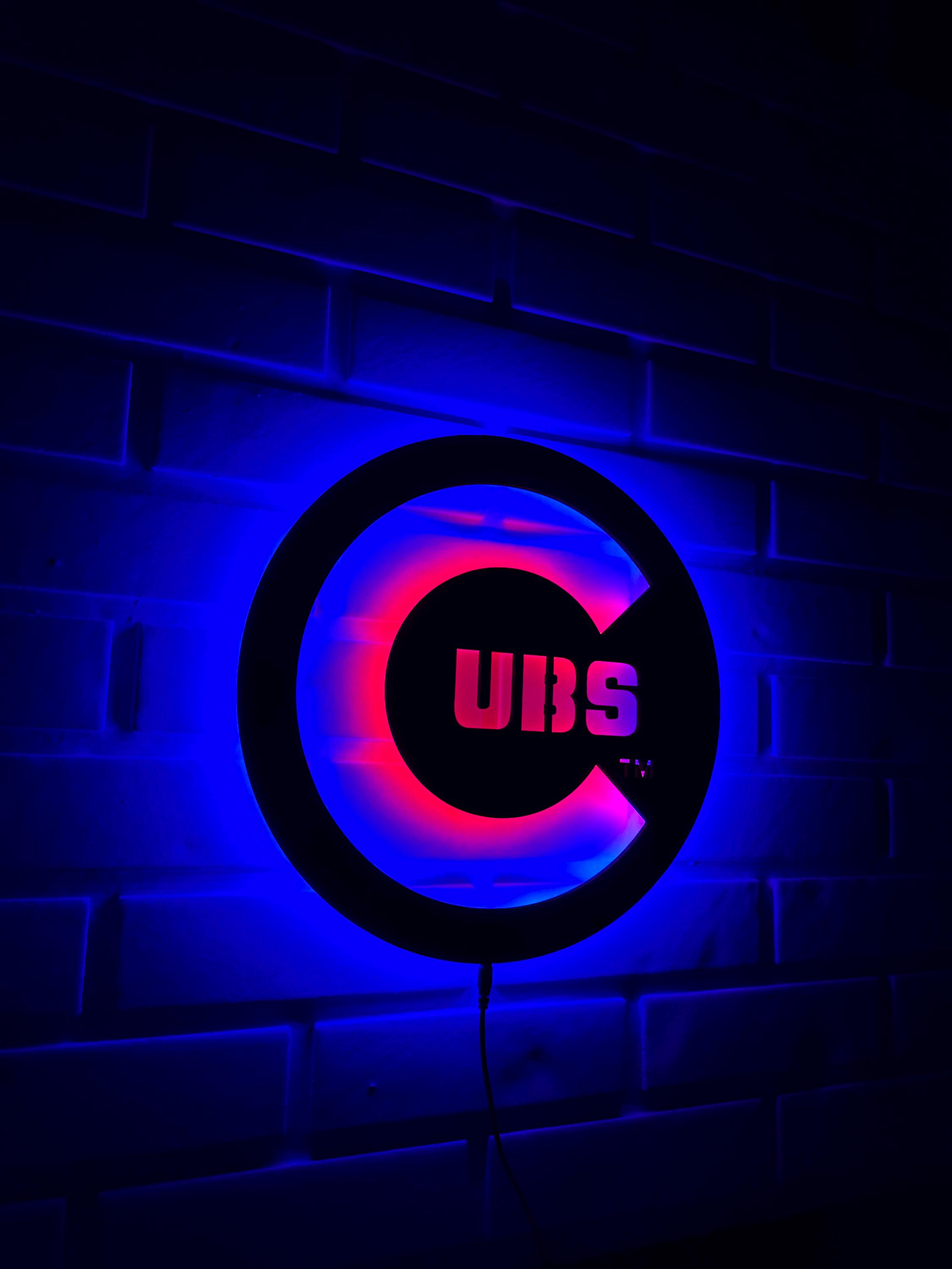 Chicago Cubs Led Sign, Chicago Cubs Wall Art, Chicago Cubs Wall Sign ...