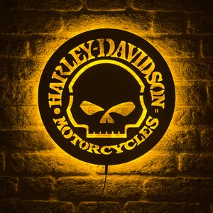 Harley Davidson Motorcycles Led Sign, Harley Davidson Wall Art, Harley ...