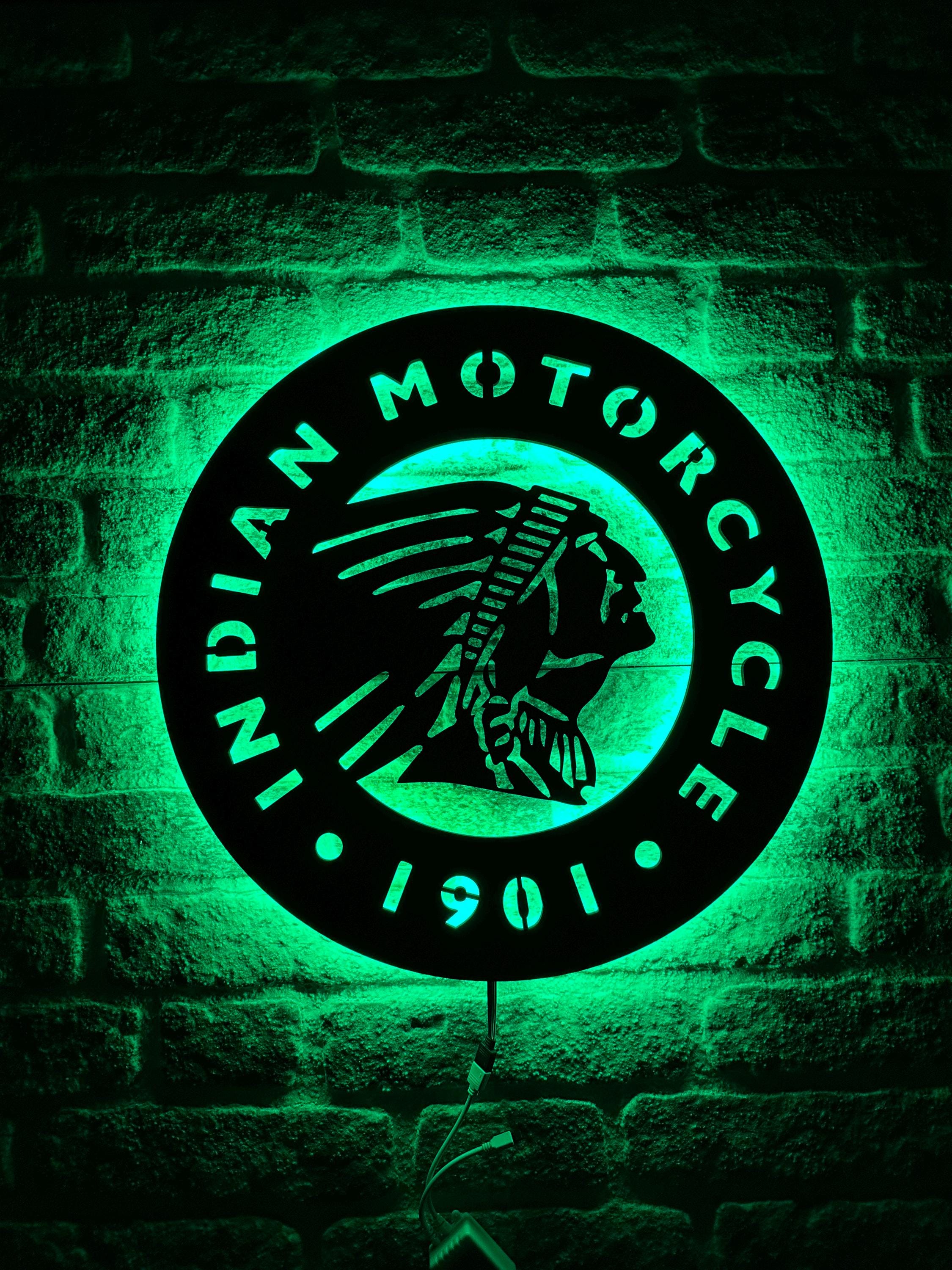 Indian Motorcycle Led Sign, Indian Motorcycle Wall Art, Indian ...
