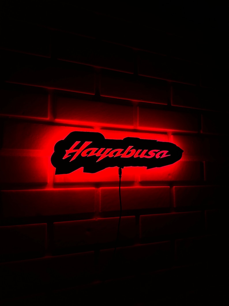 Suzuki Hayabusa Led Sign, Suzuki Hayabusa Wall Art, Hayabusa Wall Sign ...