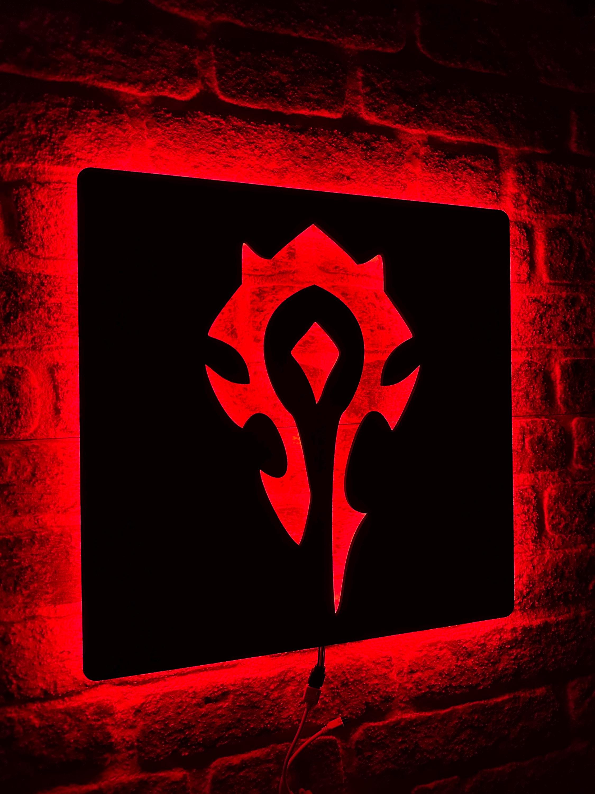 World of Warcraft Led Sign, World of Warcraft Wall Art, Horde Wall Sign ...