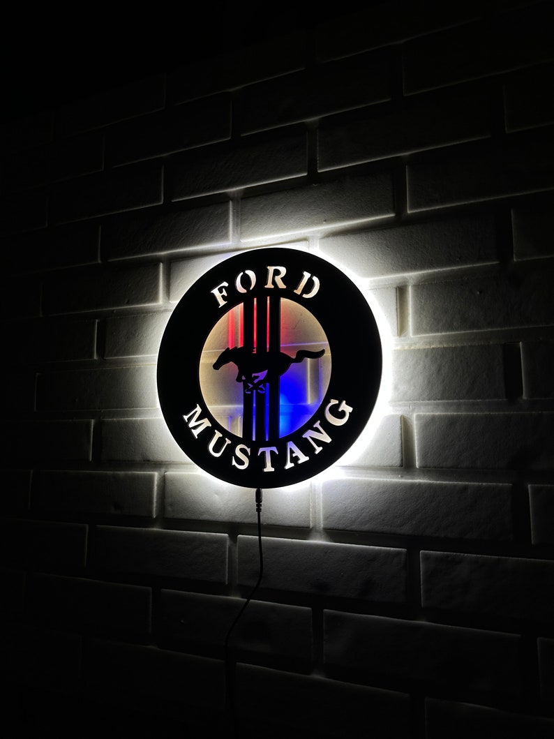 Ford Mustang Led Sign, Ford Mustang Wall Art, Ford Mustang Wall Decor ...