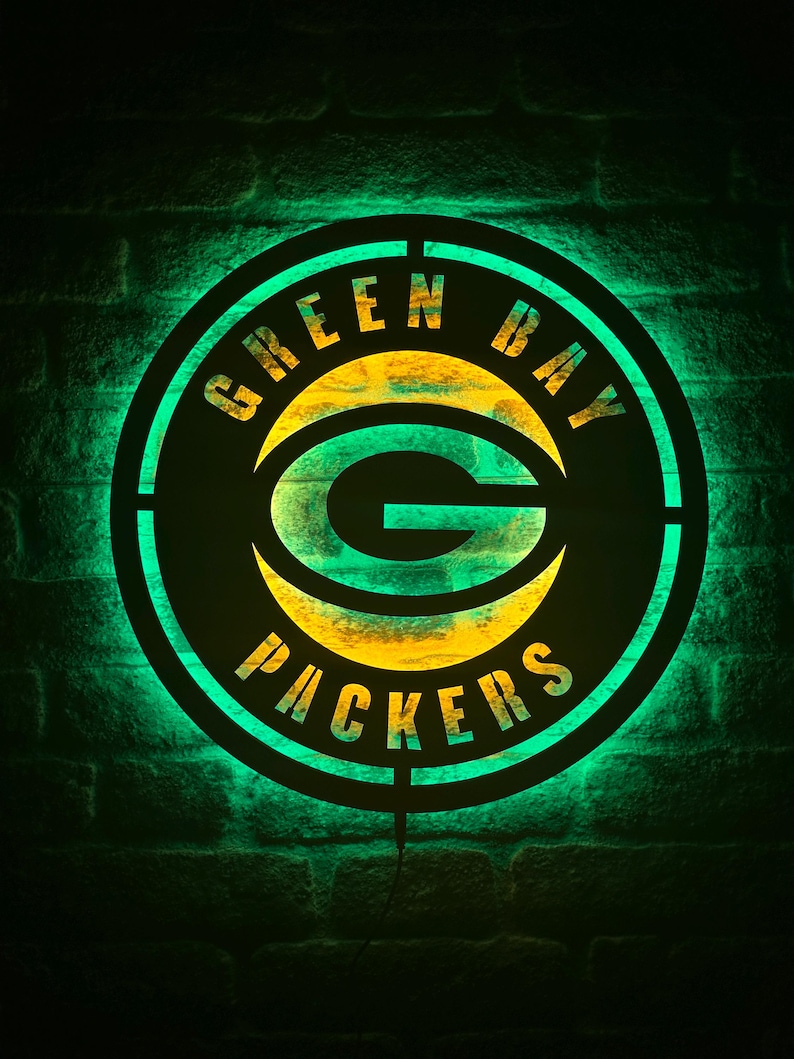 Green Bay Packers Led Sign, Green Bay Packers Wall Art, Green Bay ...