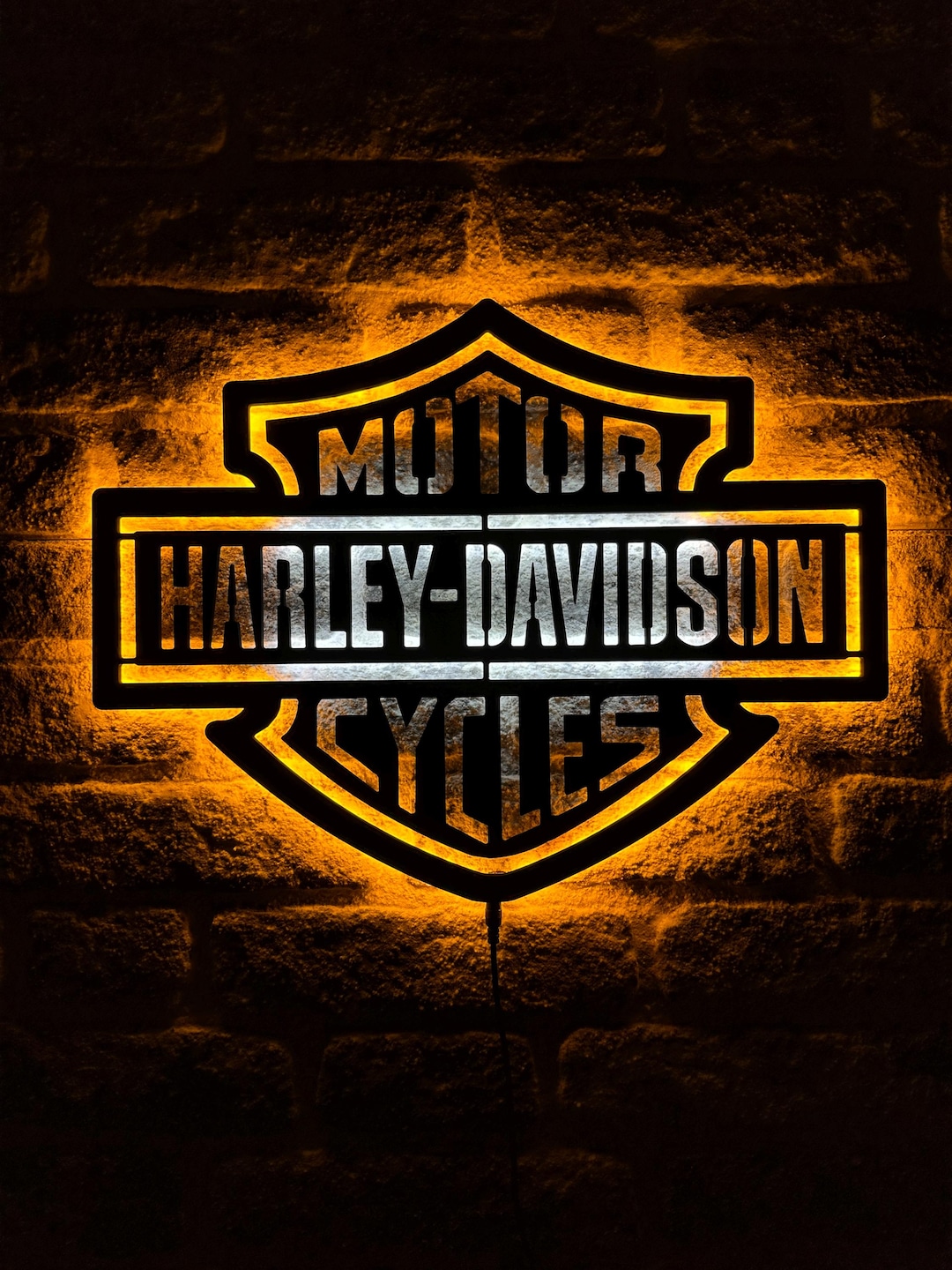 Harley Davidson Motorcycles Led Sign, Harley Davidson Wall Art, Harley ...
