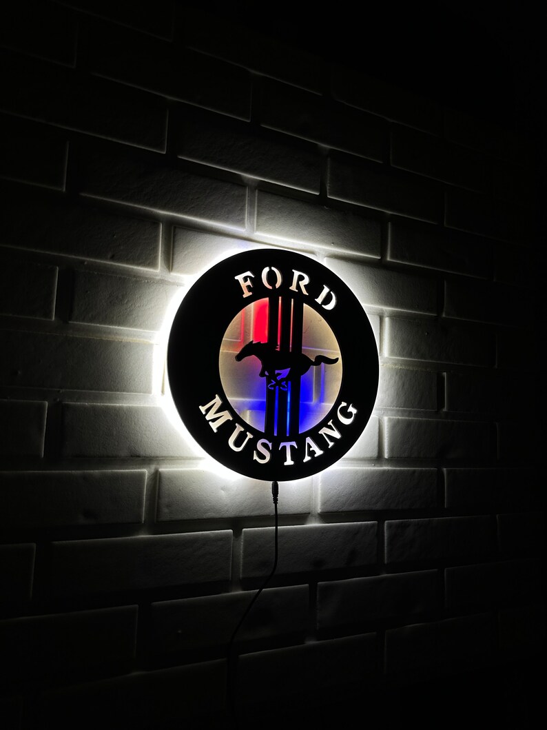 Ford Mustang Led Sign, Ford Mustang Wall Art, Ford Mustang Wall Decor ...