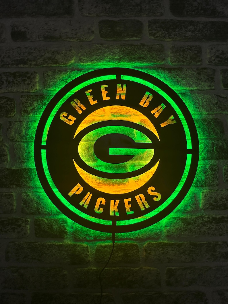 Green Bay Packers Led Sign, Green Bay Packers Wall Art, Green Bay ...