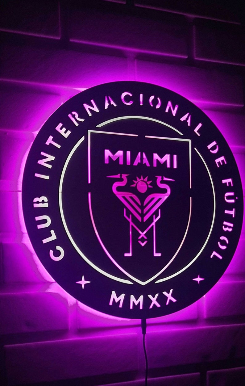 Inter Miami Led Sign, Inter Miami Wall Art, Inter Miami Wall Sign ...