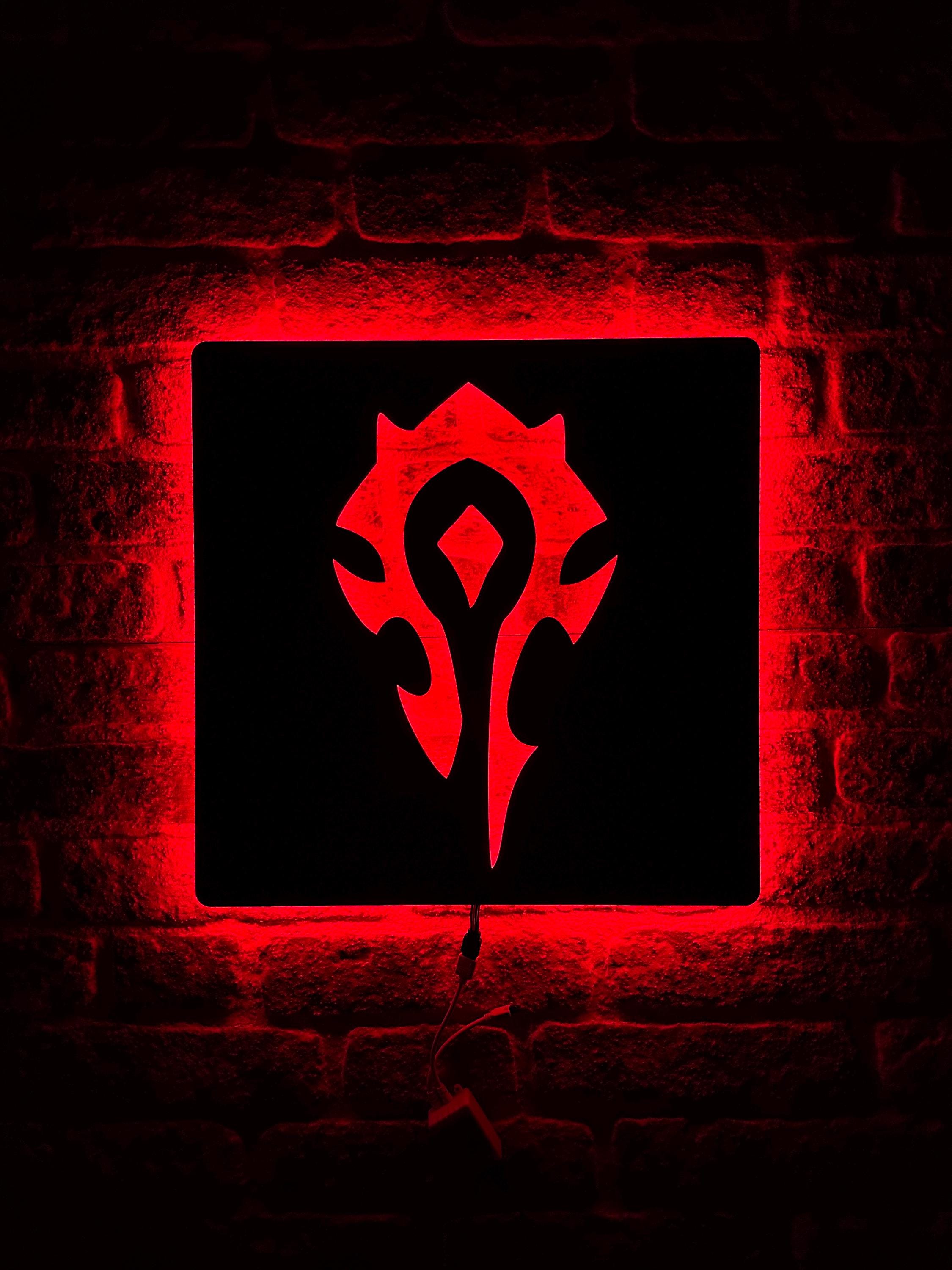 World of Warcraft Led Sign, World of Warcraft Wall Art, Horde Wall Sign ...