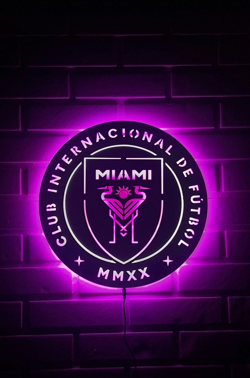 Inter Miami Led Sign, Inter Miami Wall Art, Inter Miami Wall Sign ...