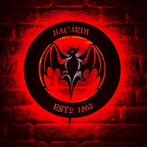 Bacardi Led Sign, Bacardi Wall Art, Bacardi Wall Sign, Bacardi Wall ...