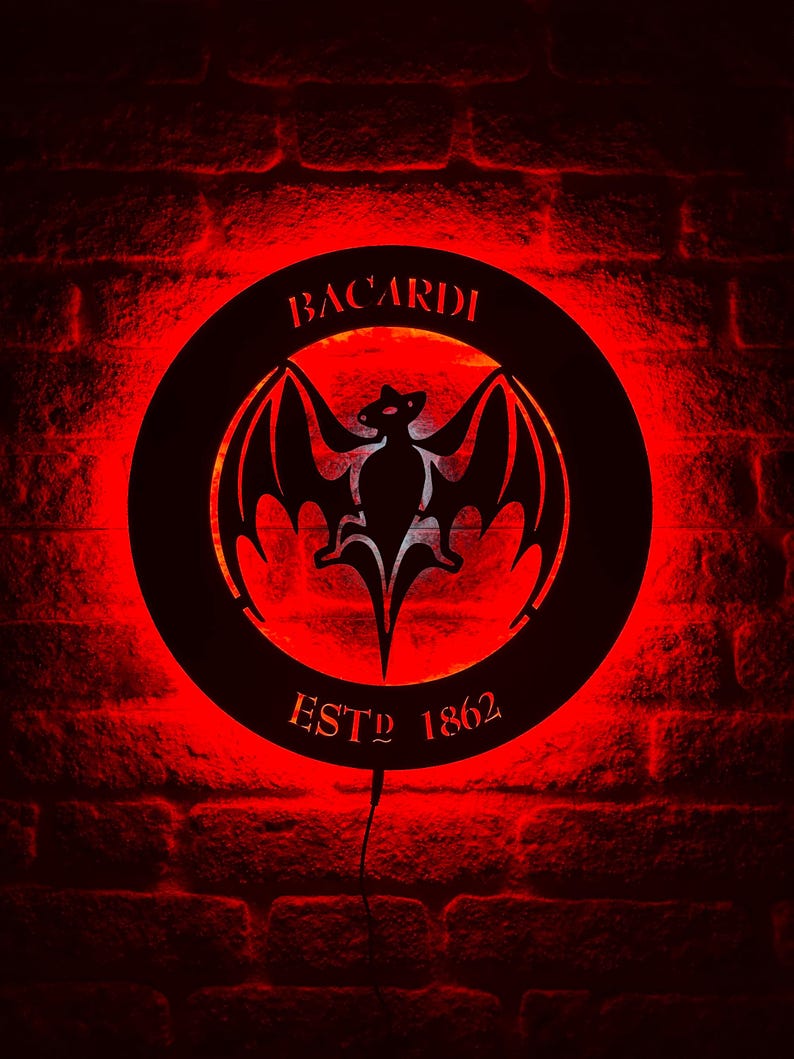 Bacardi Led Sign, Bacardi Wall Art, Bacardi Wall Sign, Bacardi Wall ...