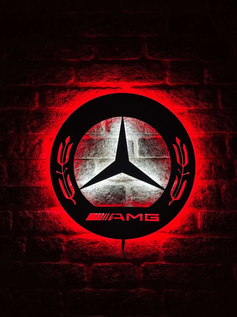 Mercedes Led Sign, Mercedes Wall Art, Mercedes Wall Sign, Mercedes Wall ...