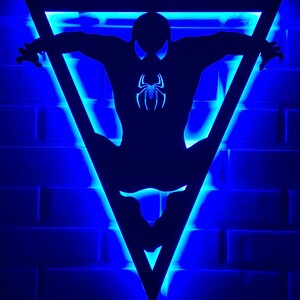 Spiderman Led Sign, Spiderman Wall Art, Spiderman Wall Sign, Spiderman ...