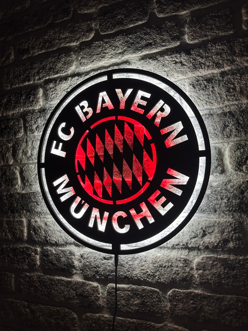 FC Bayern Munich Led Sign, Bayern Munich Wall Art, Bayern Wall Sign ...