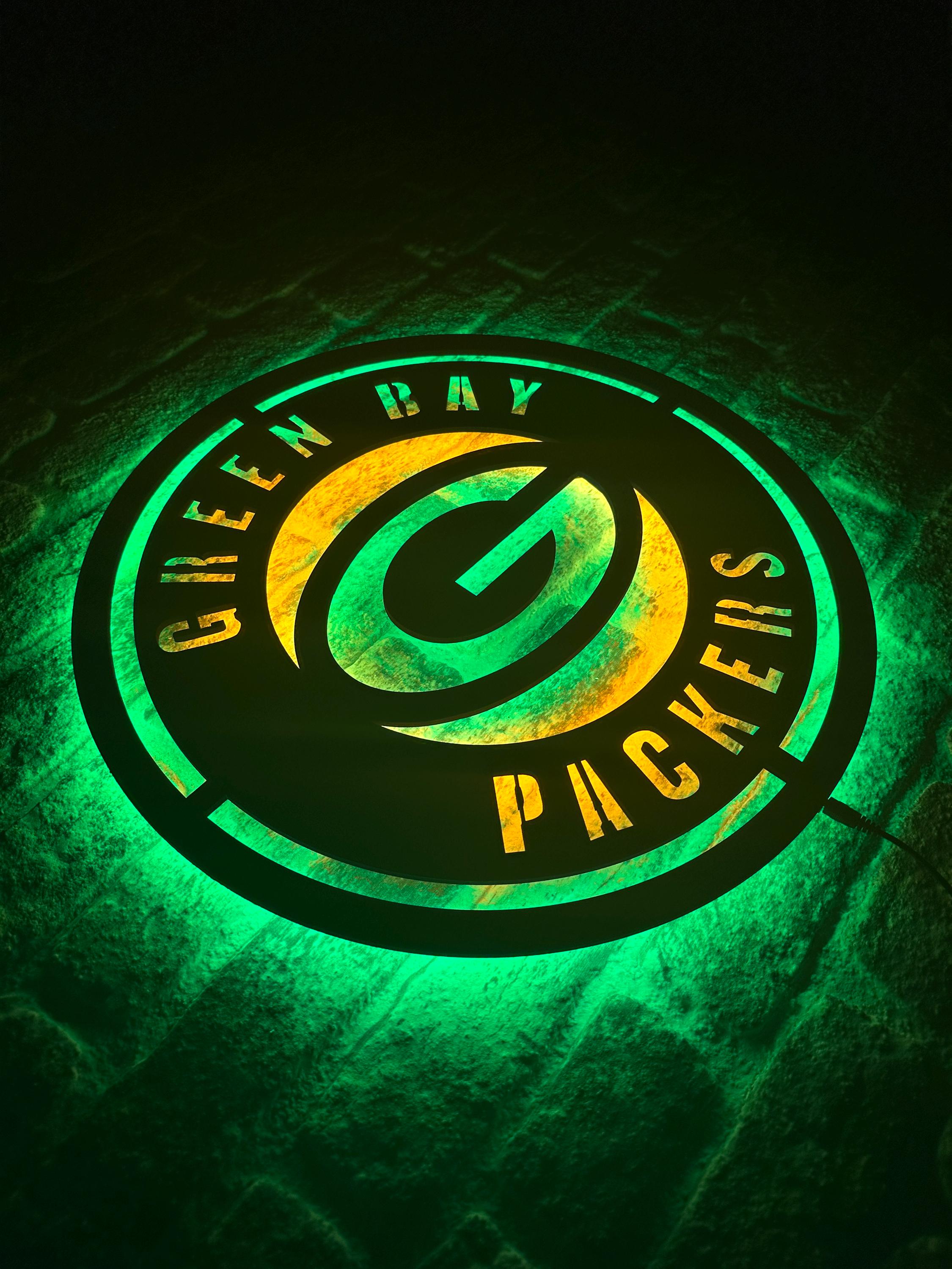 Green Bay Packers Led Sign, Green Bay Packers Wall Art, Green Bay ...