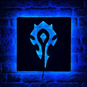 World of Warcraft Led Sign, World of Warcraft Wall Art, Horde Wall Sign ...