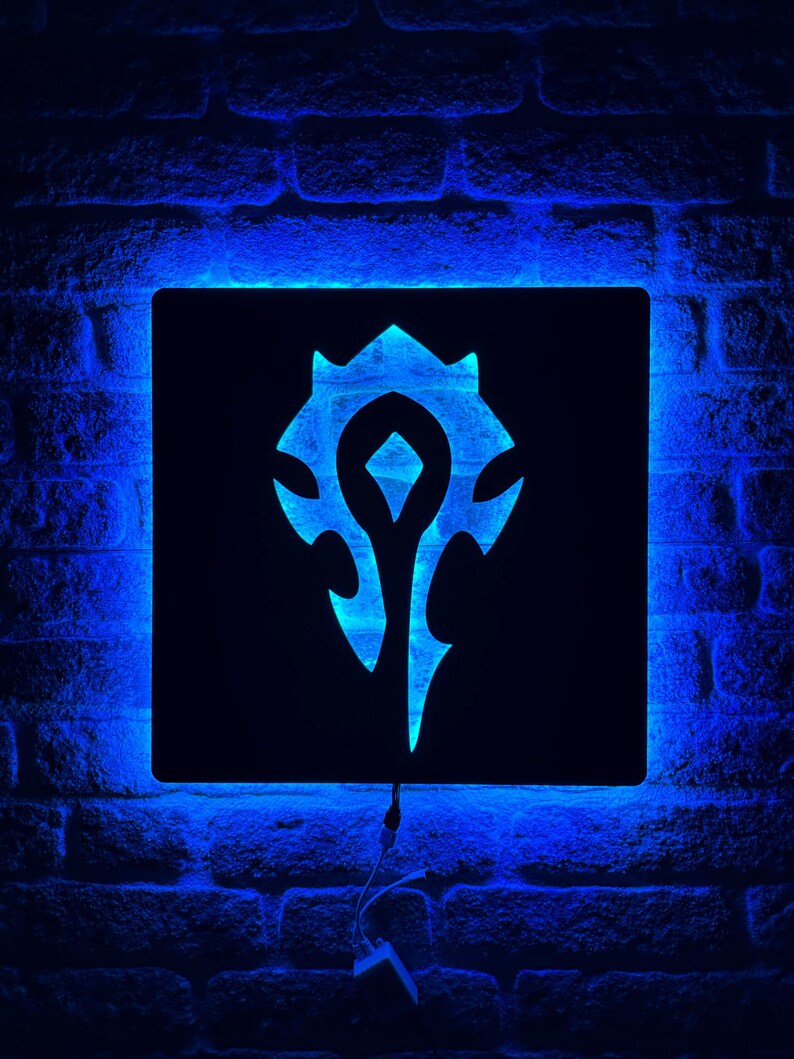 World of Warcraft Led Sign, World of Warcraft Wall Art, Horde Wall Sign ...