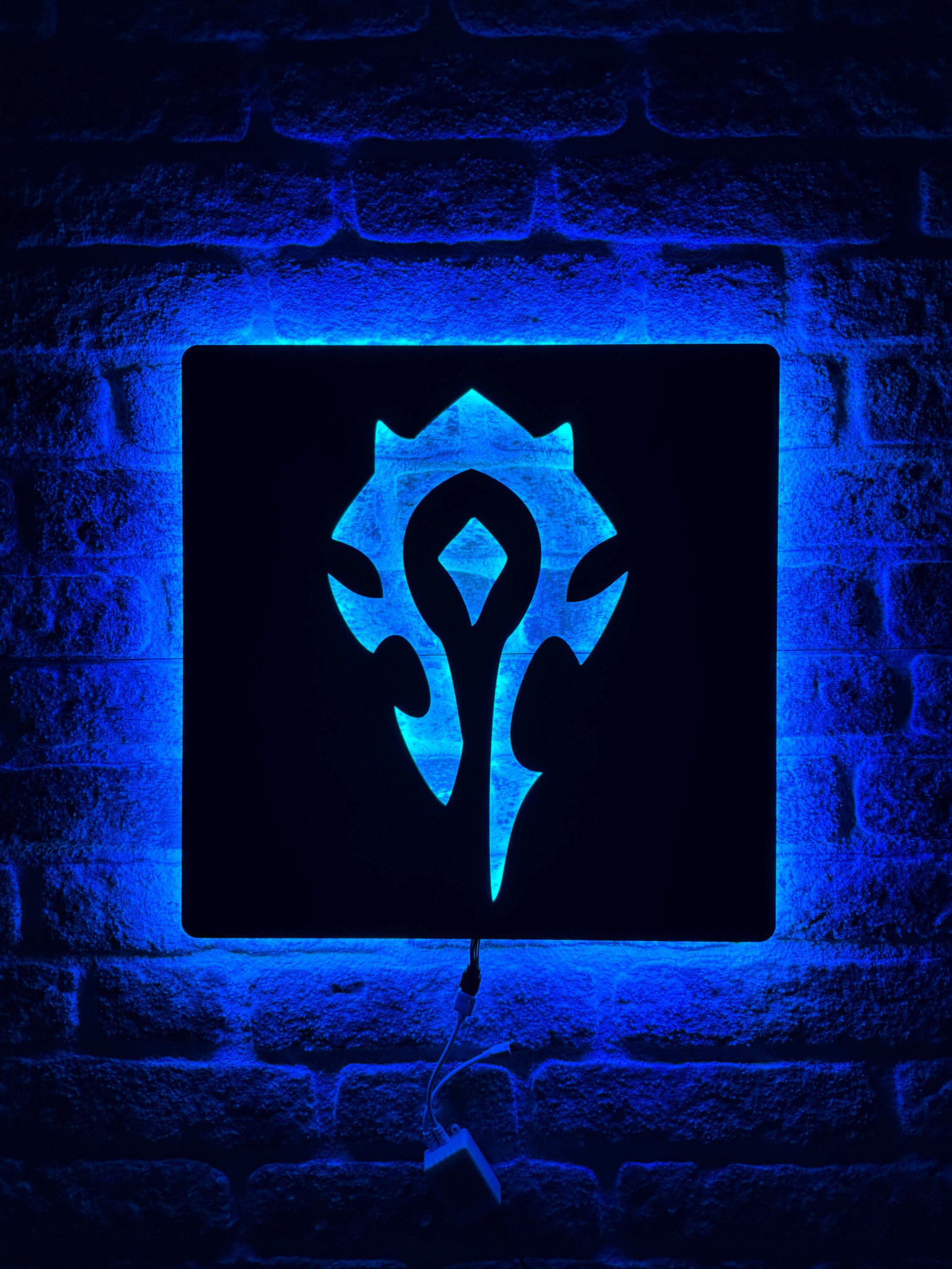 World of Warcraft Led Sign, World of Warcraft Wall Art, Horde Wall Sign ...
