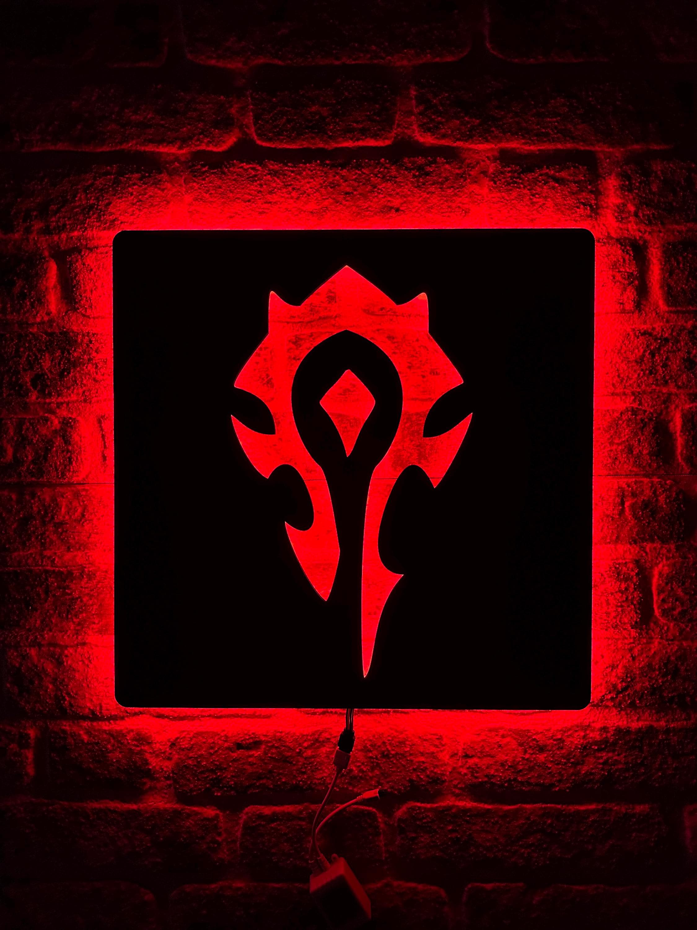 World of Warcraft Led Sign, World of Warcraft Wall Art, Horde Wall Sign ...