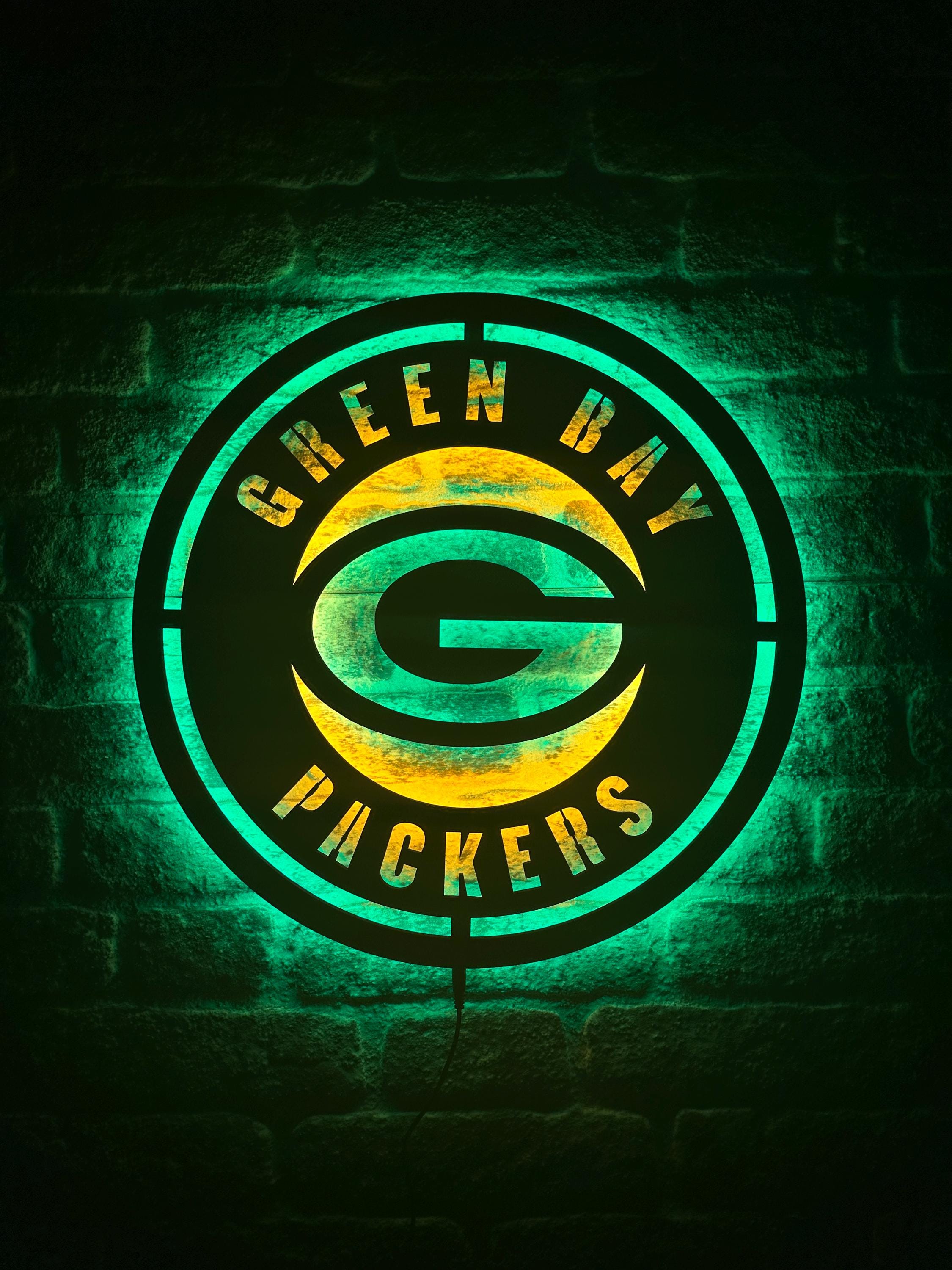 Green Bay Packers Led Sign, Green Bay Packers Wall Art, Green Bay ...