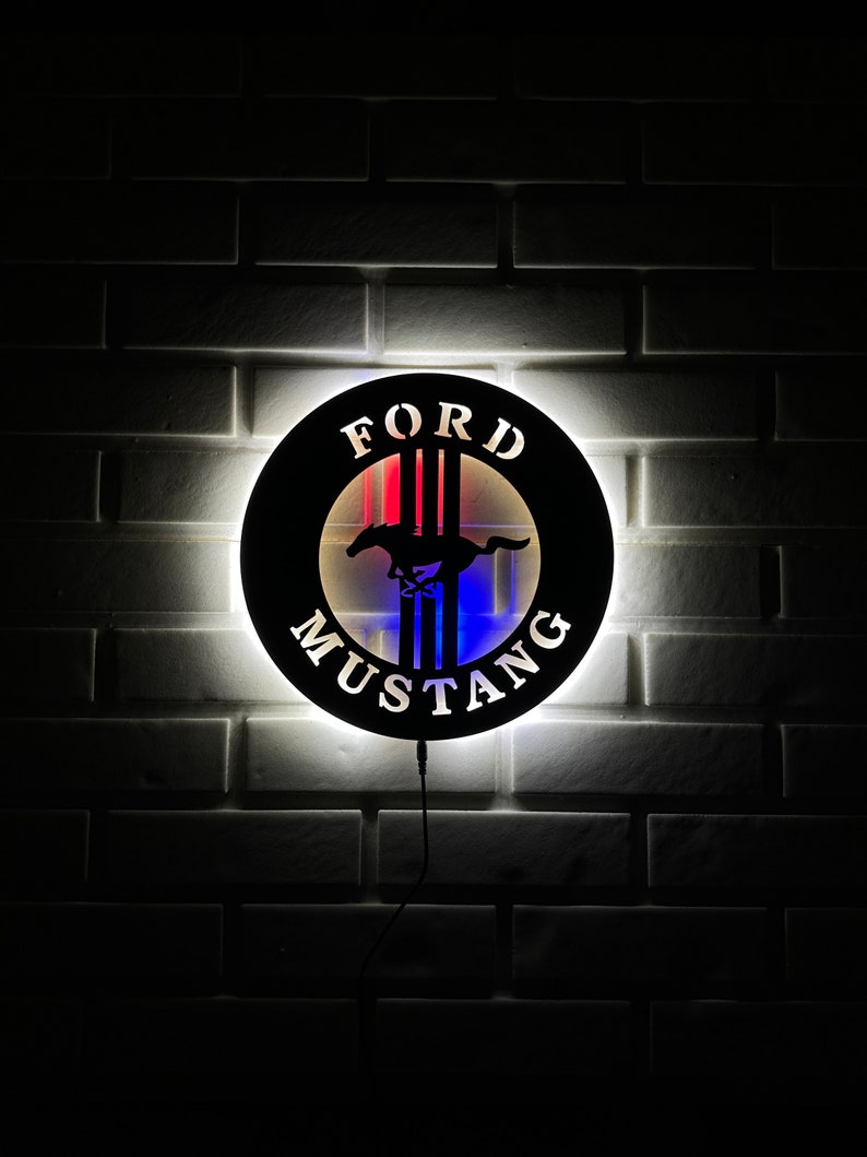 Ford Mustang Led Sign, Ford Mustang Wall Art, Ford Mustang Wall Decor ...