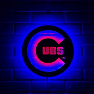 Chicago Cubs Led Sign, Chicago Cubs Wall Art, Chicago Cubs Wall Sign ...