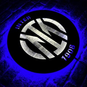 Inter Milan Led Sign, Inter Milan Wall Art, Inter Milan Wall Sign ...