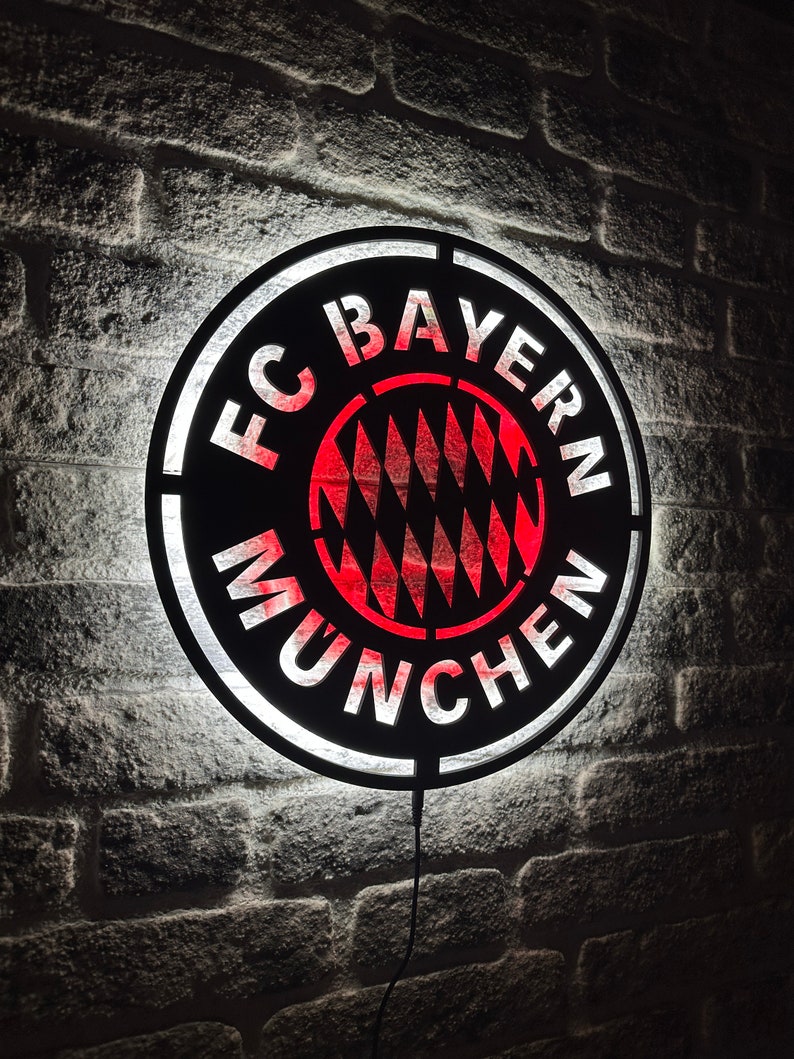 FC Bayern Munich Led Sign, Bayern Munich Wall Art, Bayern Wall Sign ...