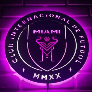 Inter Miami Led Sign, Inter Miami Wall Art, Inter Miami Wall Sign ...