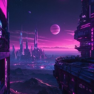 Neon Universe: Cyberpunk Starfields - Etsy