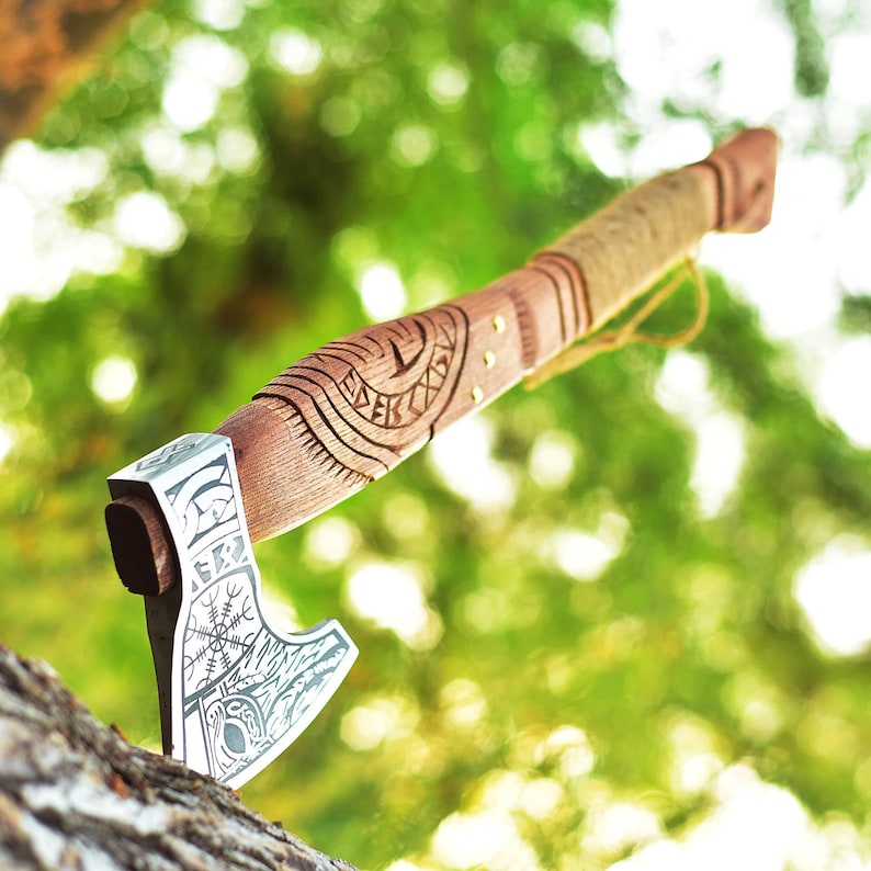 Custom Gift Hand Forged Carbon Steel VIKING AXE, Ragnar Axe, Wedding ...
