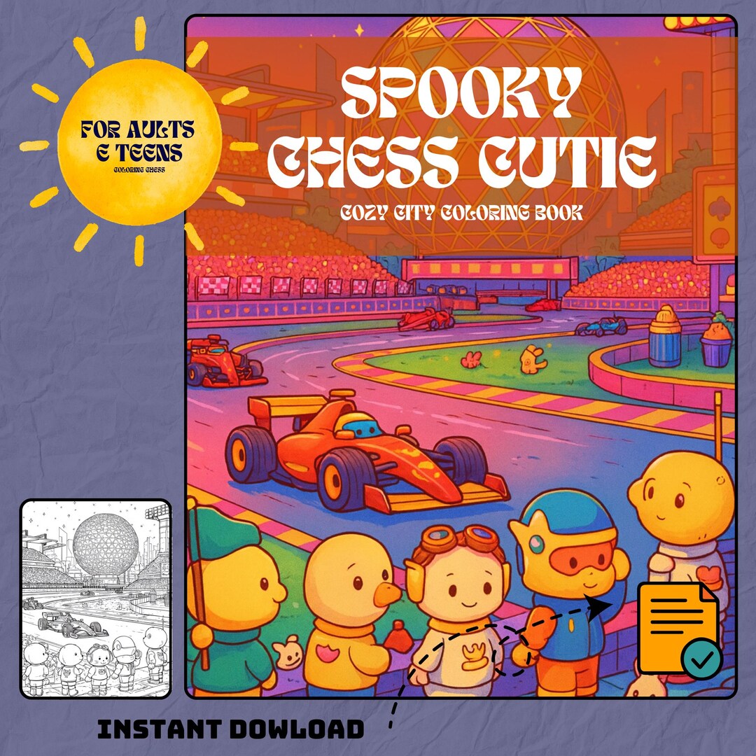 Kawaii Chess F1 Racing Coloring Page - Etsy Canada