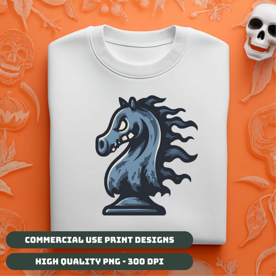 Halloween Knight Chess SVG | Spooky Horse PNG Clipart | Scary Chess ...